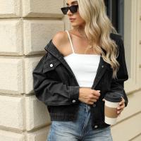 China Women's Hooded Denim Jacket with Cotton Fabric Oversized Relaxed Fit and Vintage Washed Effect for sale