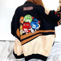 China Women’s Vintage Varsity Jacket with Oversized Relaxed Fit and Large Back Graphic Embroidery in Polyester Outer Fabric for sale