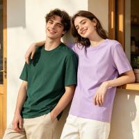 China Women’s Premium Cotton Crew Neck T-Shirt with Double-Needle Stitching for Durability for sale