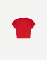China Women's Cropped Fit Graphic Detail Cotton Blend T-Shirt for Casual Wear for sale
