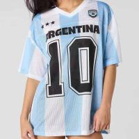 China Women's Vintage Sports Jersey T-Shirt with Breathable Mesh Fabric and Oversized Loose Fit for sale