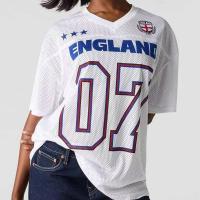 China Women's Vintage Sports Jersey T-Shirt with Breathable Mesh Fabric and Oversized Loose Fit for sale