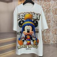 China Women's Rhinestone Detail Cartoon Graphic Tee with Soft Cotton Blend Fabric for Casual Streetwear for sale