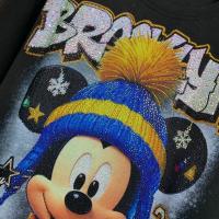 China Women's Rhinestone Detail Cartoon Graphic Tee with Soft Cotton Blend Fabric for Casual Streetwear for sale