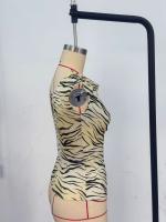 China Women's Off-Shoulder Tiger Print Crop Top with Stretch Fabric and Slim Fit for sale