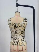 China Women's Off-Shoulder Tiger Print Crop Top with Stretch Fabric and Slim Fit for sale