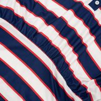 China Women's Striped Polo Crop Top with Soft Cotton Fabric and Cropped Length for sale