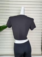 China Women's Soft Stretch Fabric Slim Fit Breathable Crop Top and Cropped T-Shirt for sale
