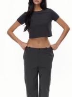 China Women's Soft Stretch Fabric Slim Fit Breathable Crop Top and Cropped T-Shirt for sale