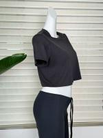 China Women's Soft Stretch Fabric Slim Fit Breathable Crop Top and Cropped T-Shirt for sale