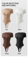 China Women’s Short Sleeve Bodysuit with Stretch Jersey Fabric, Snap-Button Closure, and Body-Contouring Fit for sale