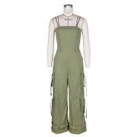 China Women's High-Waist Wide-Leg Cargo Pockets Jumpsuit Romper for Streetwear for sale