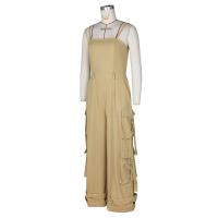 China Women's High-Waist Wide-Leg Cargo Pockets Jumpsuit Romper for Streetwear for sale