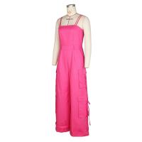 China Women's High-Waist Wide-Leg Cargo Pockets Jumpsuit Romper for Streetwear for sale