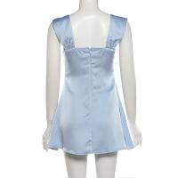 China Women's Sequin Satin Mini Dress with Square Neckline and High-Waist Design for sale