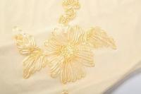 China Women's Floral Embroidery Sheer Maxi Dress with Strapless Fitted Design and Lace Overlay for sale