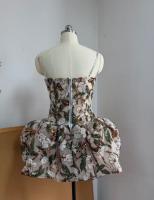 China Women's Sequin Floral Embroidery Corset Mini Dress with Adjustable Studded Belt for sale