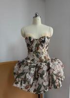 China Women's Sequin Floral Embroidery Corset Mini Dress with Adjustable Studded Belt for sale