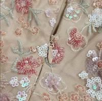 China Women's Sequin Floral Embroidery Corset Mini Dress with Adjustable Studded Belt for sale