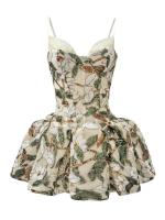 China Women's Sequin Floral Embroidery Corset Mini Dress with Adjustable Studded Belt for sale