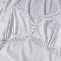 China Women’s Lace Trim Puff Sleeve Blouse with Square Neckline and Adjustable Ribbon Details for sale