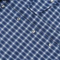 China Women's Blue Plaid Long Sleeve Button Front Shirt - Casual Blouse with Classic Collar for sale
