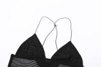 China Women’s Butterfly Lace Applique Mesh Camisole Top with Sheer Fabric and Adjustable Thin Straps for sale