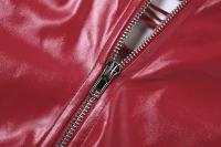 China Women's Faux Leather Corset Top with Lace-up Front Design and Adjustable Tie Straps for sale