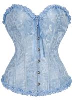 China Women's Vintage Jacquard Corset Top with Adjustable Back Closure and Waist Shaping Fit for sale