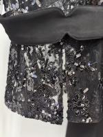 China Floral Embroidered Lace Blazer Pants Suit Set with Sequin Embroidery and High-Waisted Wide-Leg Trousers for sale