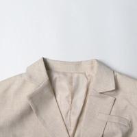 China Elegant Women’s 3-Piece Suit Set with Double-Breasted Blazer and High-Waisted Shorts in Polyester Blend Fabric for sale