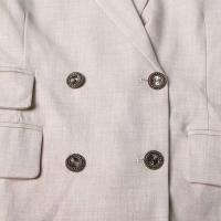 China Elegant Women’s 3-Piece Suit Set with Double-Breasted Blazer and High-Waisted Shorts in Polyester Blend Fabric for sale