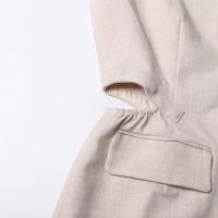 China Elegant Women’s 3-Piece Suit Set with Double-Breasted Blazer and High-Waisted Shorts in Polyester Blend Fabric for sale