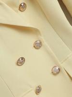 China Women’s Double-Breasted Blazer & Pleated Skirt Set with Gold-Tone Buttons for Elegant Office Wear for sale
