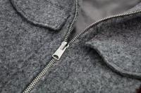 China Women's Cropped Wool Jacket with Soft Wool-Blend Fabric and Front Metal Zipper Closure for sale