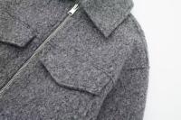 China Women's Cropped Wool Jacket with Soft Wool-Blend Fabric and Front Metal Zipper Closure for sale