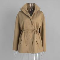 China Women's Lightweight Windbreaker Jacket with Adjustable Drawstring Waist and High Stand Collar for sale