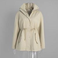 China Women's Lightweight Windbreaker Jacket with Adjustable Drawstring Waist and High Stand Collar for sale