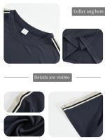 China Men's Contrast Stripe Sleeve T-Shirt with Soft Jersey Fabric and Sport-Inspired Streetwear Style for sale