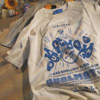 China Men's Vintage Graphic Print Cotton T-Shirt with Streetwear-Inspired Design for sale