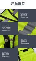 China High-Visibility Reflective Safety Vest with Fluorescent Mesh Construction, Wide Reflective Strips, and Multiple Large-Capacity Pockets for sale