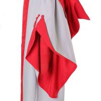 China Unisex Academic Graduation Gown with Gray and Red Two-Tone Design, Full-Length Ceremonial Silhouette, and Coordinating Academic Hood for sale