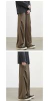 China Men’s Crinkled Finish Wide-Leg Pants with Curved Seam and Elasticated Waistband for Casual Wear for sale