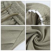 China Men’s Crinkled Finish Wide-Leg Pants with Curved Seam and Elasticated Waistband for Casual Wear for sale