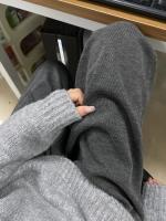 China Soft Heathered Fabric Relaxed Wide-Leg Lounge Pants with Full-Length Trouser Design for sale