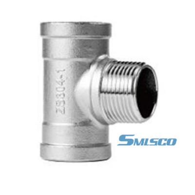 China 304 Stainless Steel Casting Tee 2 Inch NPT Class 150 Threaded Fitting for Low-Pressure Piping for sale
