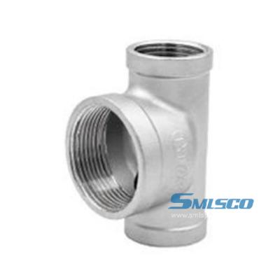 China 316 Stainless Steel Reducing Tee NPT Class 150 Threaded Casting Fitting for 2