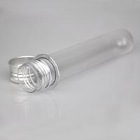 China Cosmetic packaging 40ml transparent cylindrical PET test tube mask powder bottle bath salt tube for sale