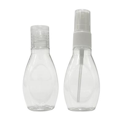 China Spray Bottle PET Round Shoulder Flat Bottle 30ml 80*40mm 6g White/Black/Blue/Transparent for sale