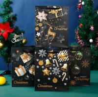 China Rectangle 40gsm-150gsm Custom Cardboard Bags Bronzing Christmas Paper Bags With Handles for sale